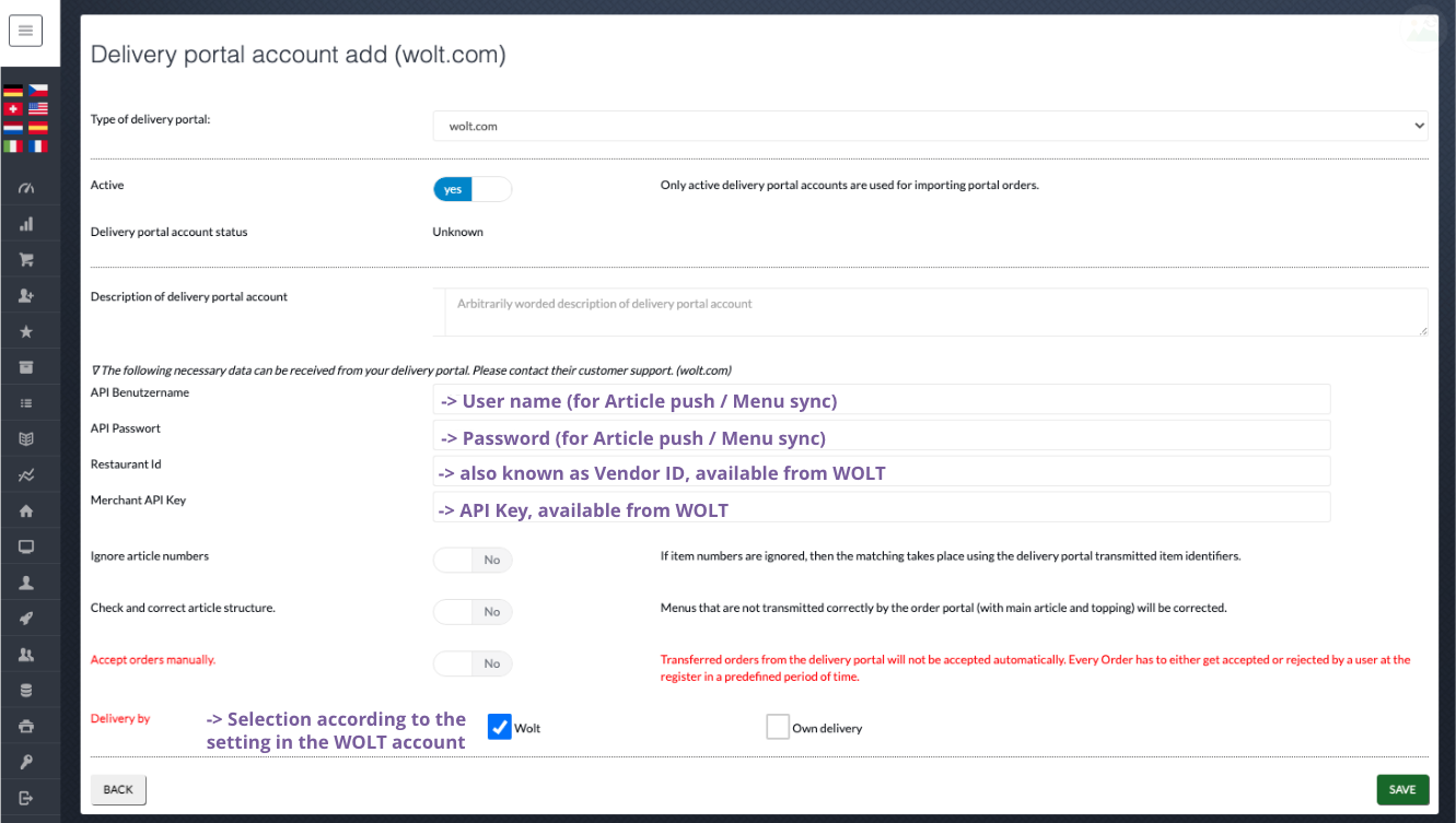 Access data delivery portal (delivery portals)